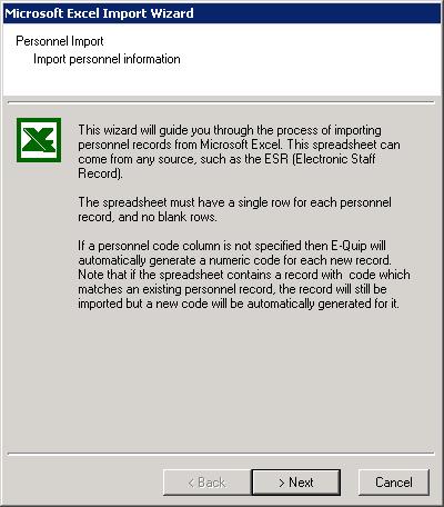 Coming Soon - Import from Excel - e-Quip